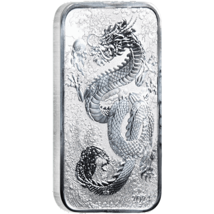 Perth Mint Dragon 1oz Silver Individual Rectangular Bullion Coin | Raw ...